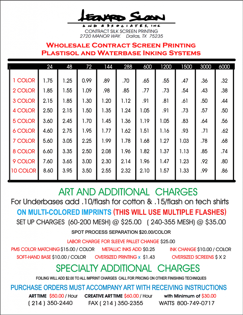 LSA Contract Screen Printing Dallas TX